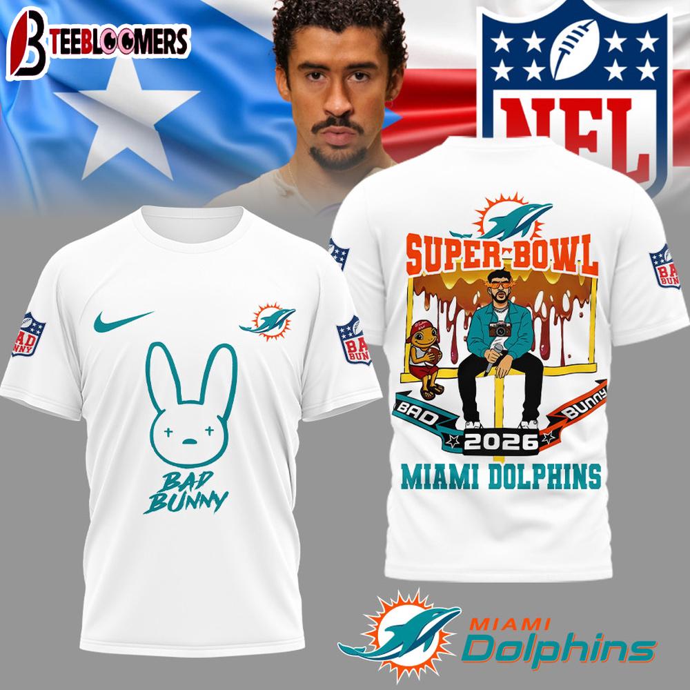 Miami Dolphins NFL Bad Bunny Super Bowl 3D Shirt, Hoodie, Sweater, Long ...